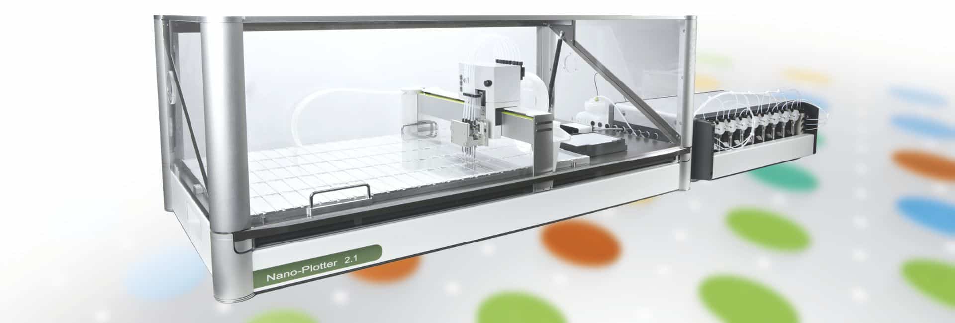 Microarray Printer with non-contact piezo tips for multiparameter analysis